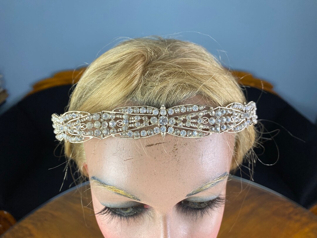 1920s Flapper Headpice, 2 Dress Applications, Rhinestone Headdress ...
