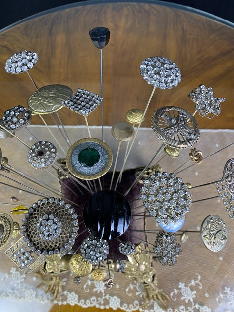 1890-1920 Cushion With Hatpins, Antique Hat Pins, Pin, Edwardian Hat ...