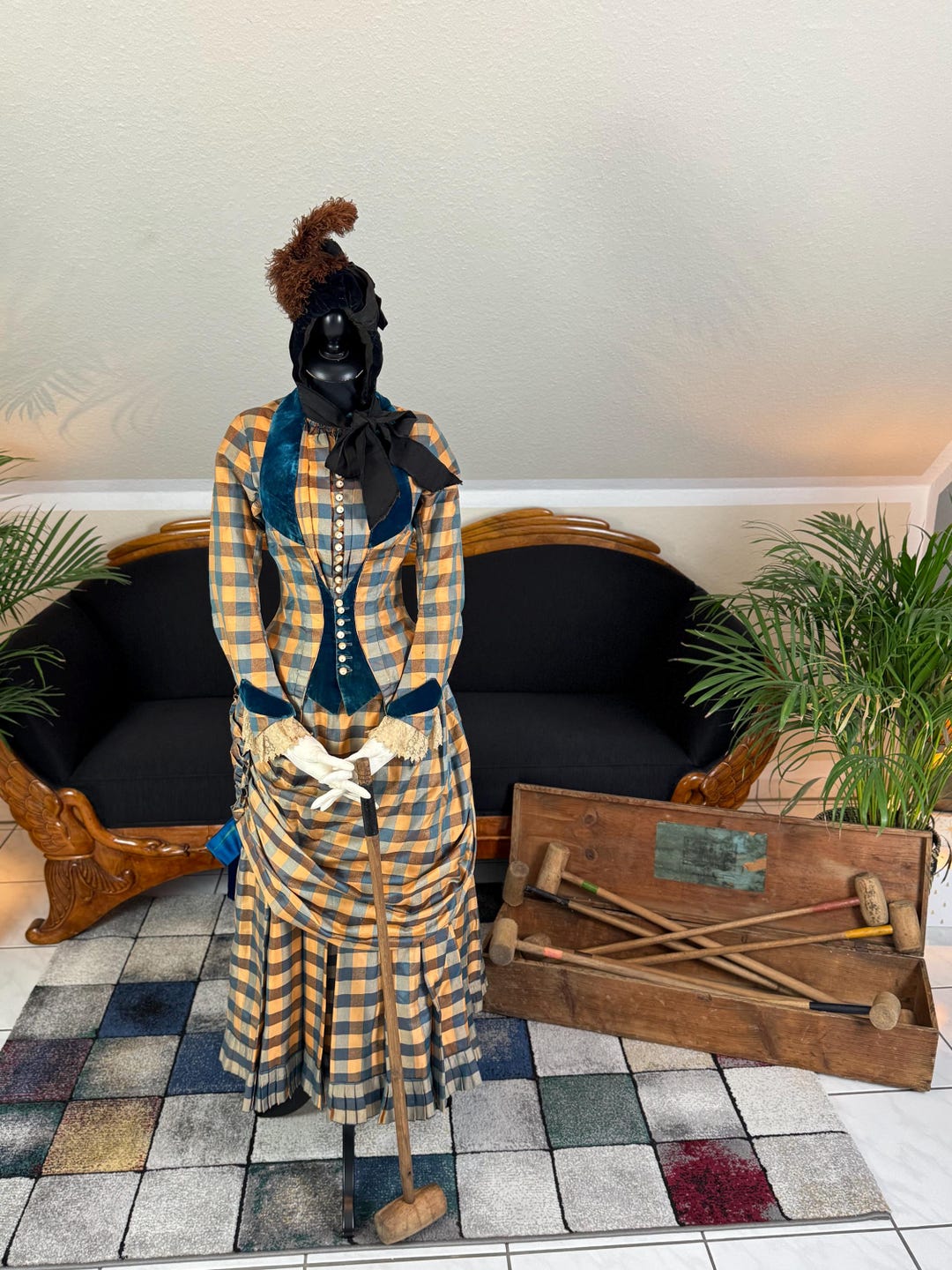 Croquet Dress, Ca. 1888, Antique Dresses, Antique Gown, Victorian Dress ...