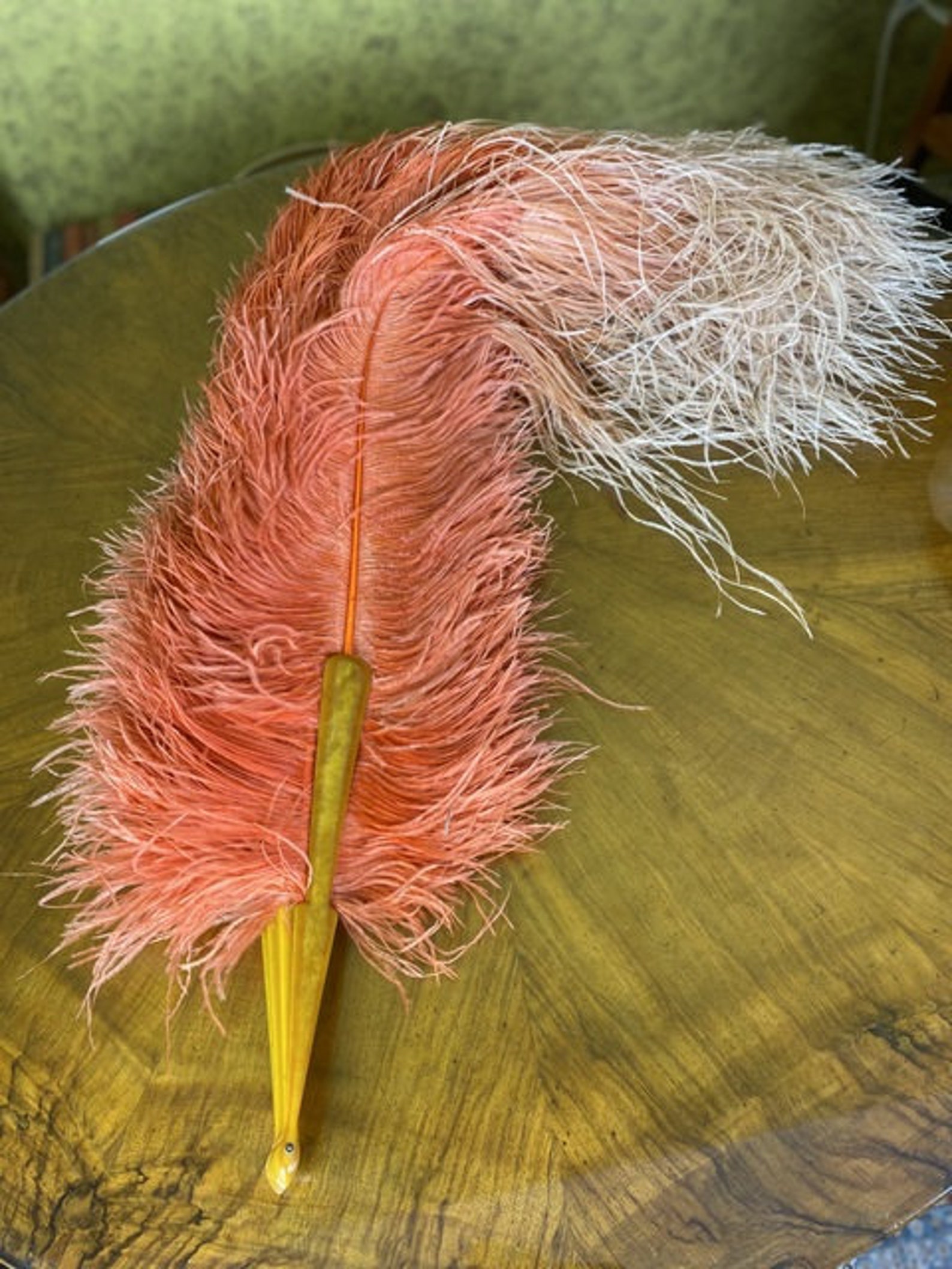 1920s Waterfall Fan, Antique Ostrich Feather Fan, Antique Fan, Flapper ...