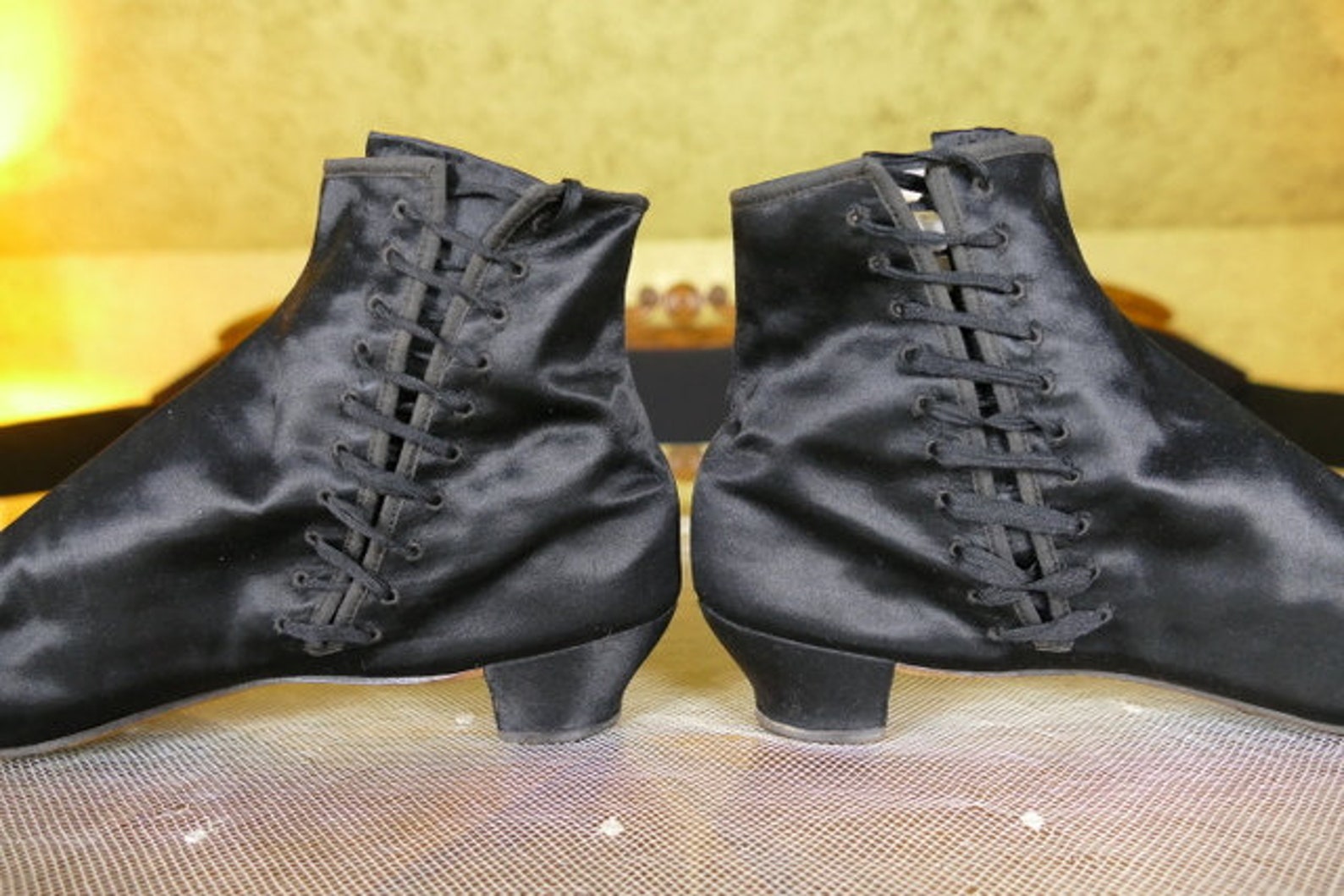 Victorian Silk Lace-up Boots, Antique Shoes (1855-1860) - Etsy