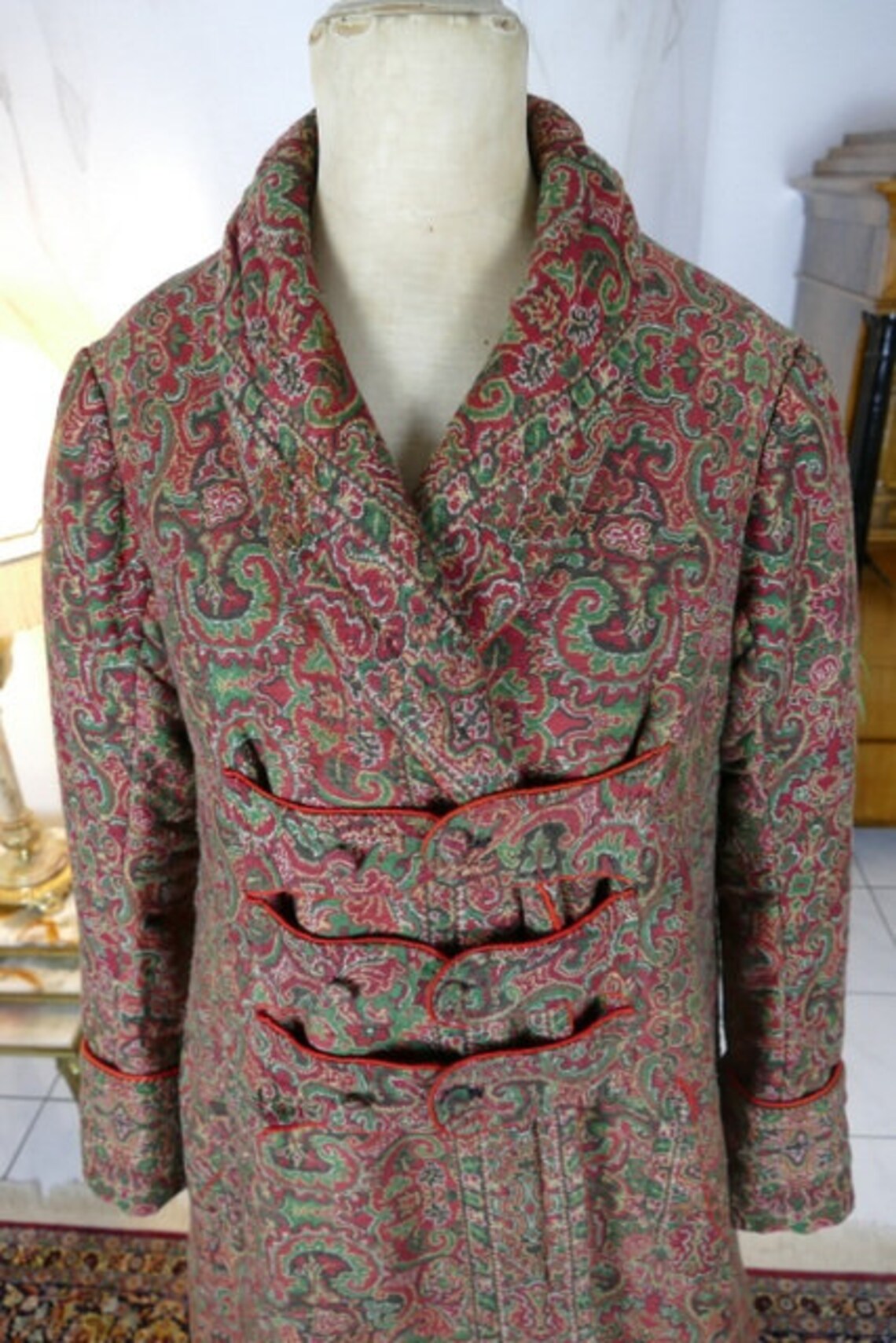 1865 man's dressing gown antique coat Victorian coat | Etsy