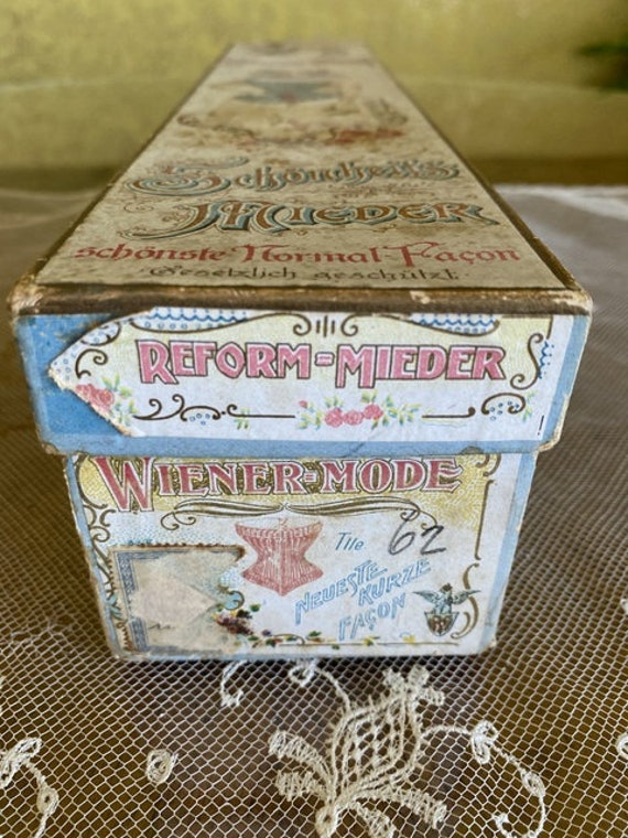 1895 WIENER MODE Corset Box, antique corset box, anti… - Gem