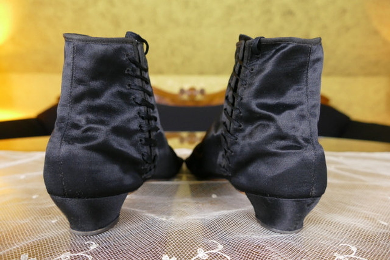 Victorian Silk Lace-up Boots, Antique Shoes (1855-1860) - Etsy