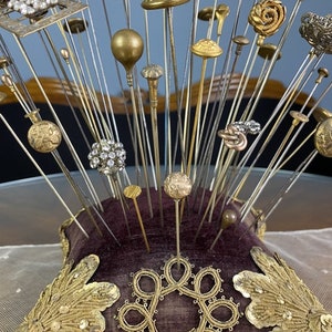 1890-1920 Cushion With Hatpins, Antique Hat Pins, Pin, Edwardian Hat ...