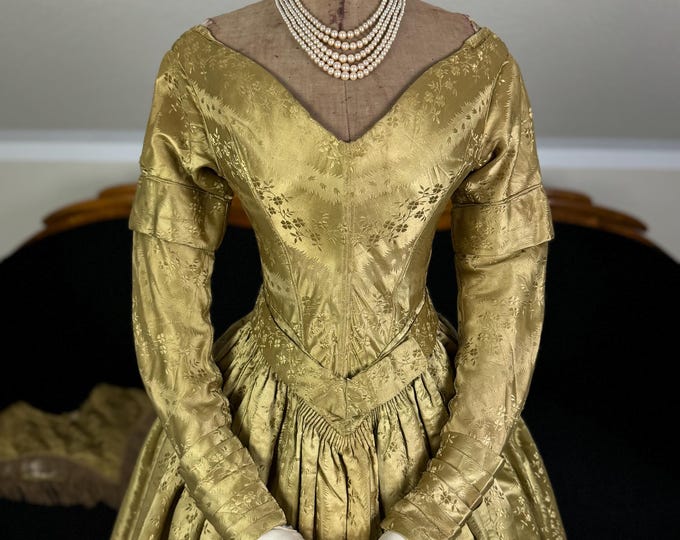 1846 Romantic Period Evening Dress, England, Antique Dress, Antique ...