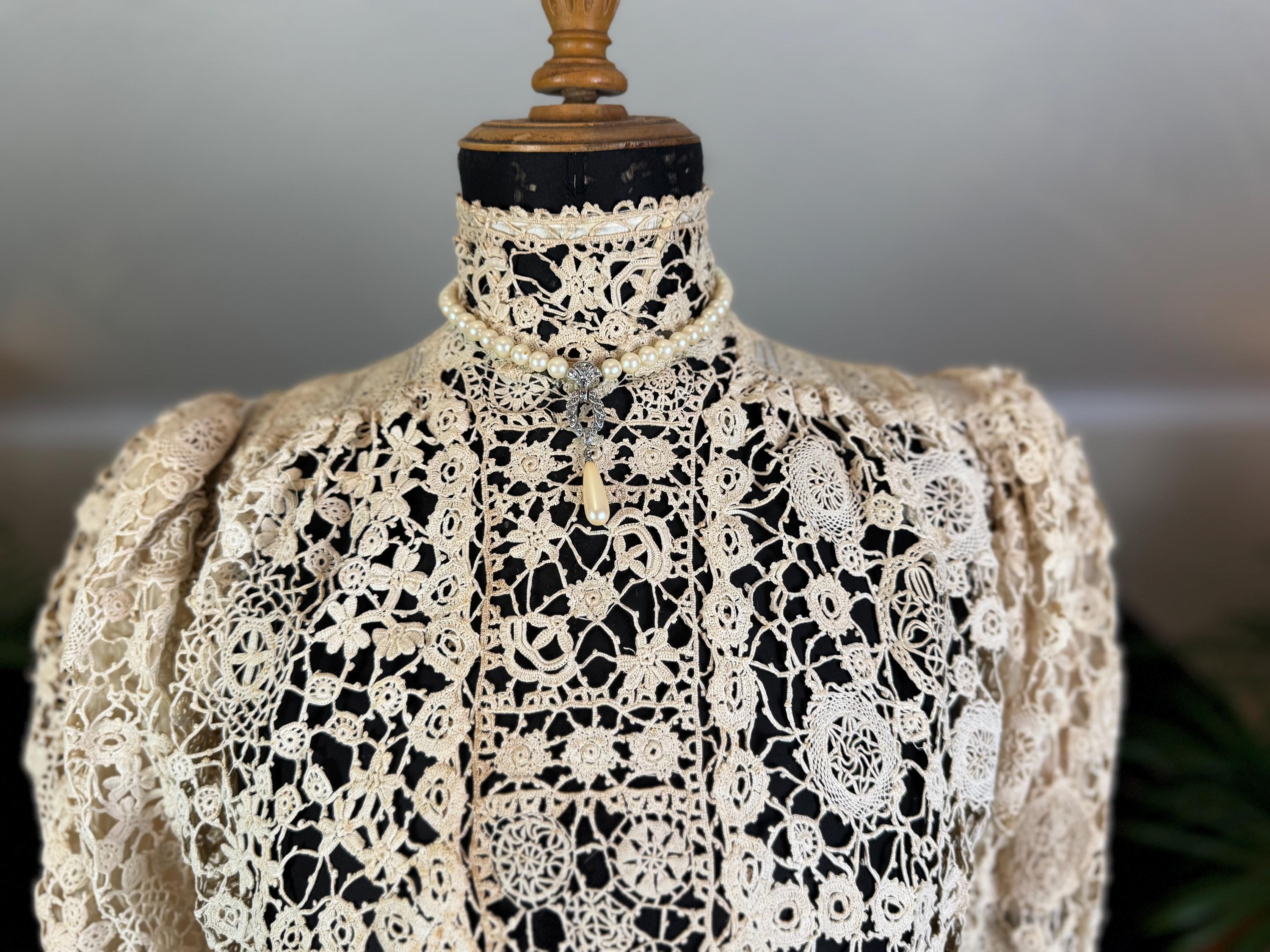 Antique Irish Crochet Lace Blouse, Edwardian, Ca. 1901 - Etsy