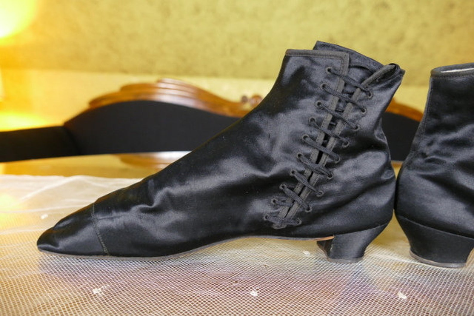 Victorian Silk Lace-up Boots, Antique Shoes (1855-1860) - Etsy