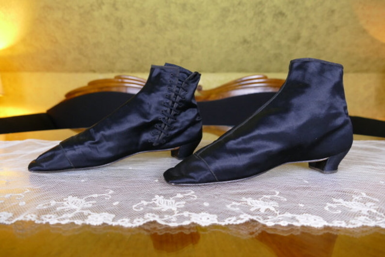 Victorian Silk Lace-up Boots, Antique Shoes (1855-1860) - Etsy