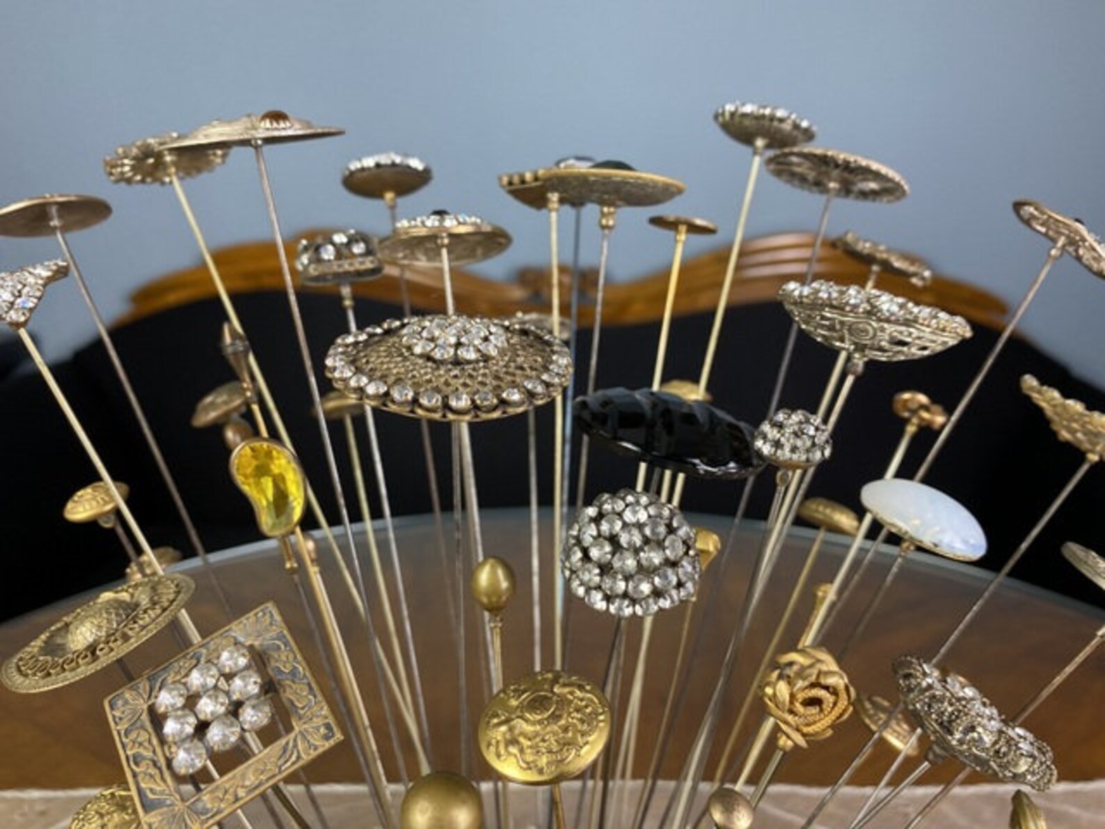 1890-1920 Cushion With Hatpins, Antique Hat Pins, Pin, Edwardian Hat ...