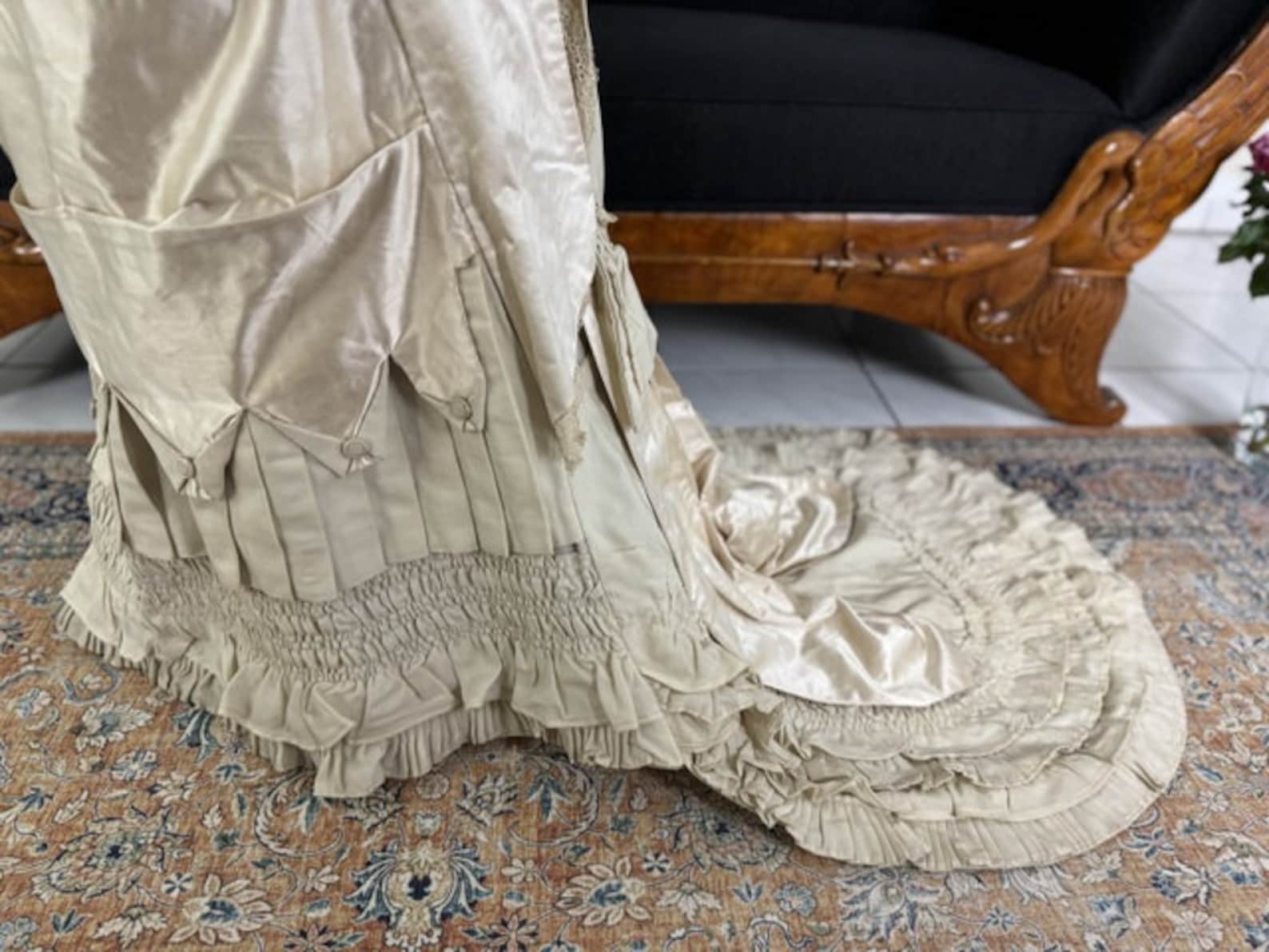 1878 MISS DAVIES Princess Style Wedding Dress, England, Antique Wedding ...