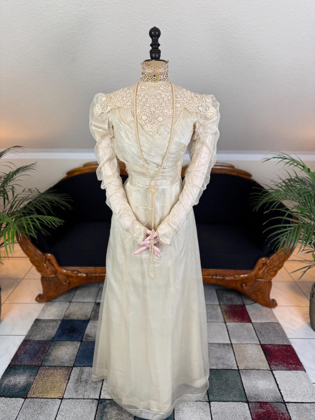 Antique Edwardian Festive Dress, Ca. 1908, Antique Dress, Antique Gown ...