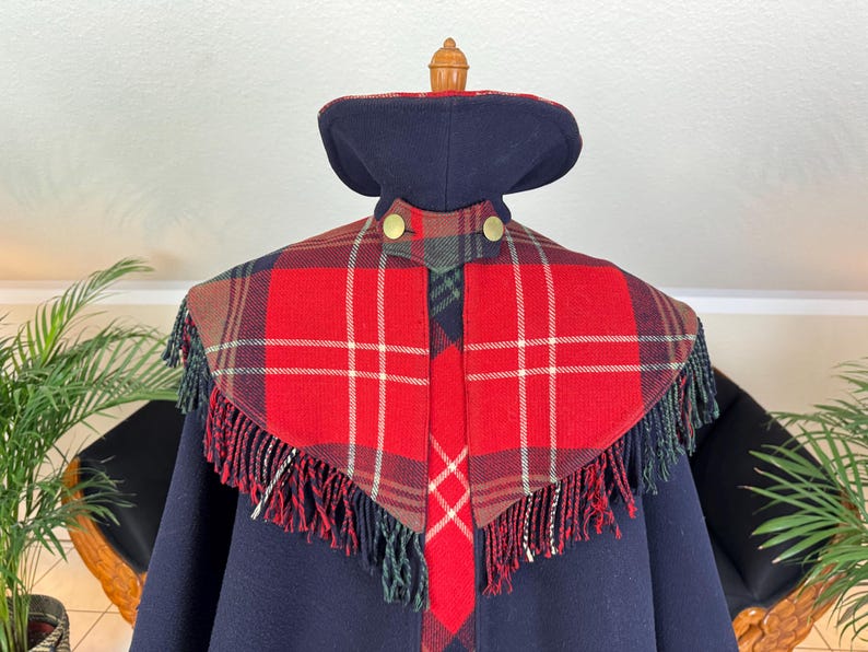 Antique Victorian Wool Cape, Plaid Fringe, Ca. 1898 - Etsy