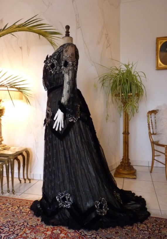 1904 Exceptional Evening Gown, Edwardian Dress, Antiq… - Gem
