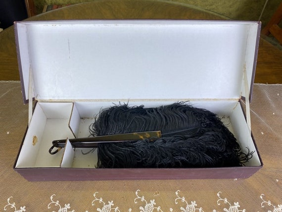 1900 Ostrich Feather fan, antique fan, Victorian feat… - Gem