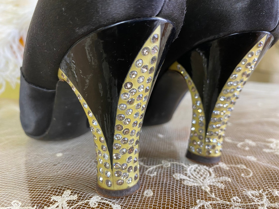 1920s Rhinestone Heel Pumps, Titche-goettinger, Dallas, Vintage Flapper ...