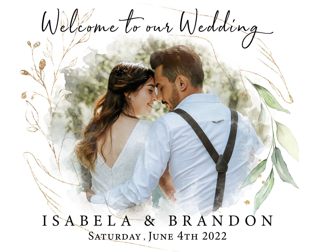 EUCALYTPUS Custom Bridal Couple Photo Wedding Sign, Digital Download ...