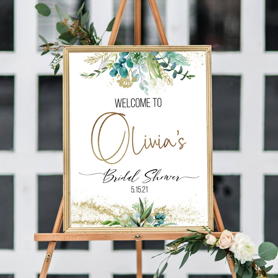 Bridal Shower Sign Emerald Wedding - Etsy