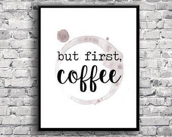 First Coffee Print | Etsy