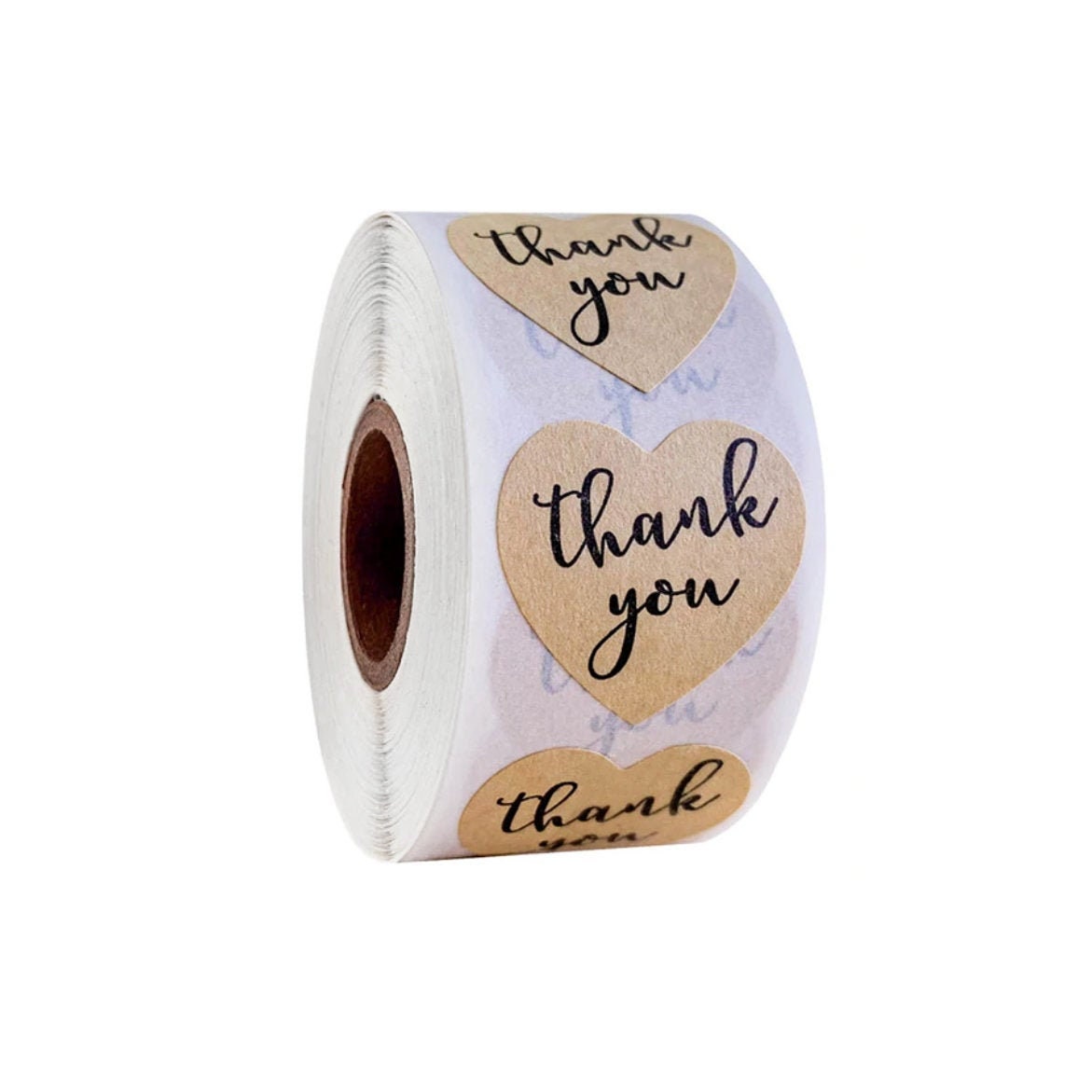 Thank You Stickers Kraft Thank You Stickers Heart Shaped | Etsy