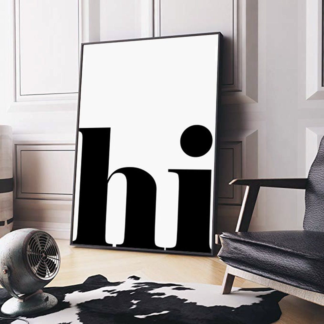 Hi Minimalistic Print Digital Instant Download Interior Design Home ...