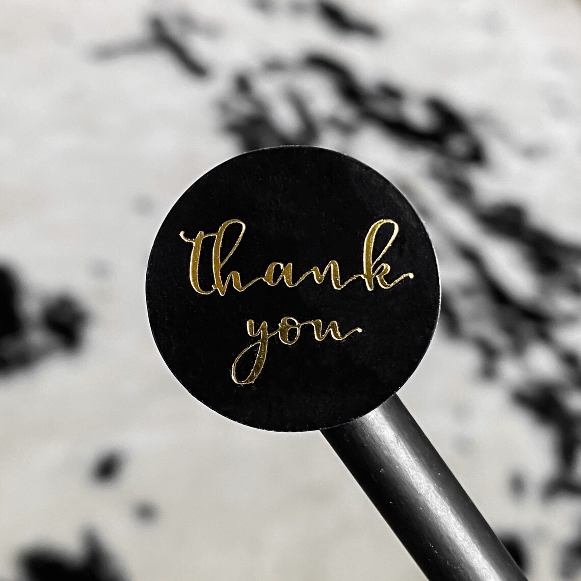 Thank You Stickers, Kraft Thank You Stickers, Gold Metallic Shipping ...