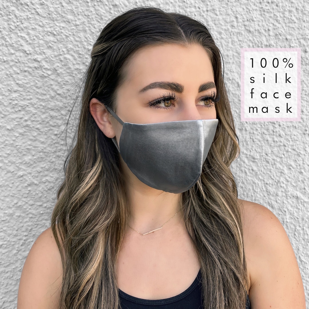 Silk Face Mask, 100% Grade A Silk, Soft Breathable Mask, Washable ...