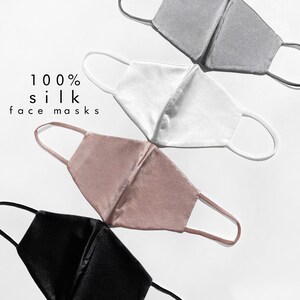 Silk Face Mask, 100% Grade A Silk, Soft Breathable Mask, Washable ...