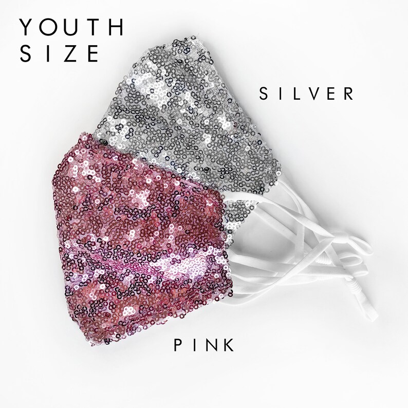 Kids Sequin Face Mask Pink Sequin Mask Silver Sparkly Bling - Etsy