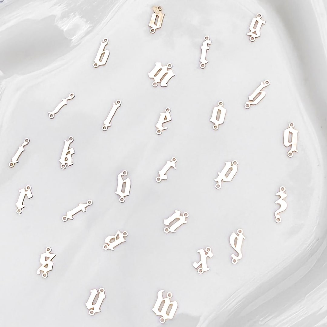 Old English Letter Connector, 14k Gold Filled & Sterling Silver, Gothic ...