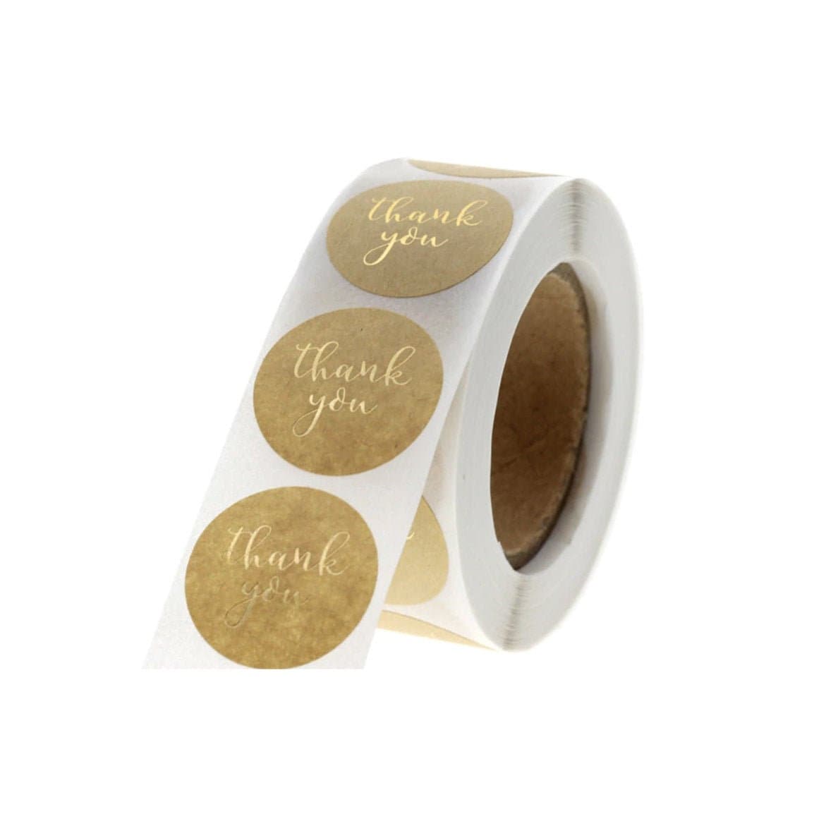 Thank You Stickers, Kraft Thank You Stickers, Gold Metallic Shipping ...