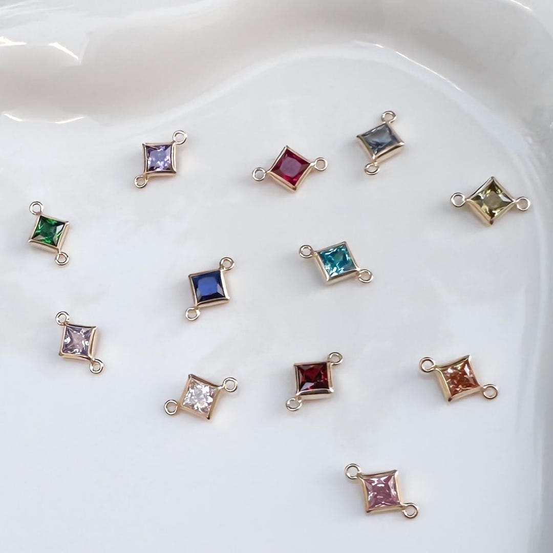 Diamond Birthstone Connector, 14k Gold Filled & Sterling Silver ...