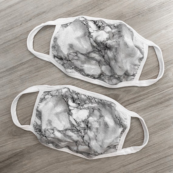 Marble Print Face Masks Knit Cotton Masks Washable Knit | Etsy