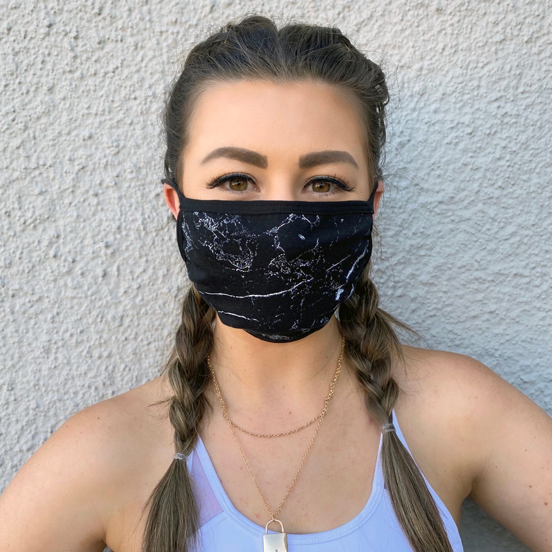 Marble Print Face Masks, Knit Cotton Masks, Washable Knit Mask ...