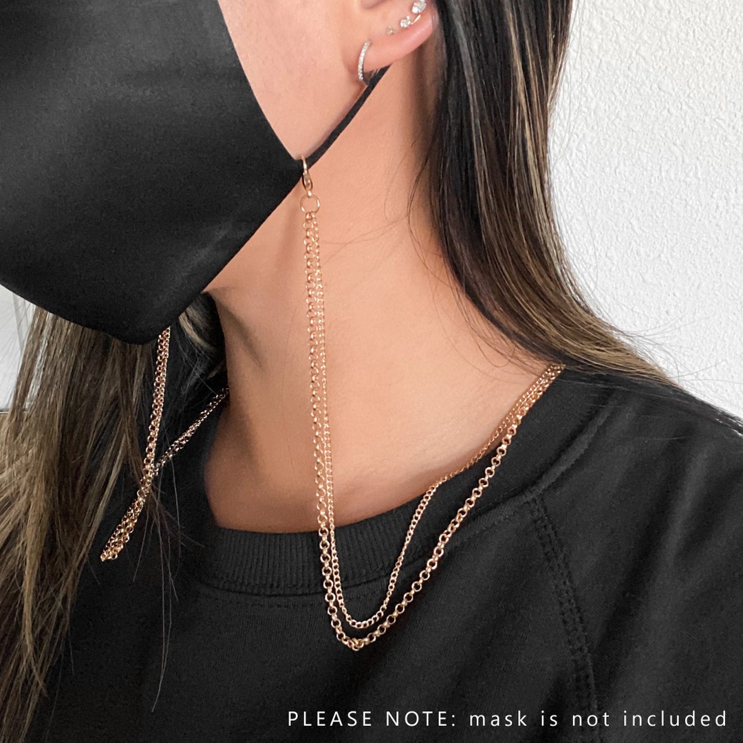 Face Mask Chain, Gold Mask Chain, Face Mask Holder Strap, Detachable ...