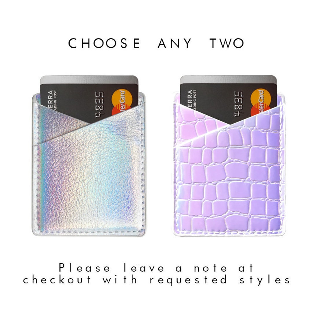 Two Holographic Phone Card Holders, Phone Wallet, Card Holder for Phone ...
