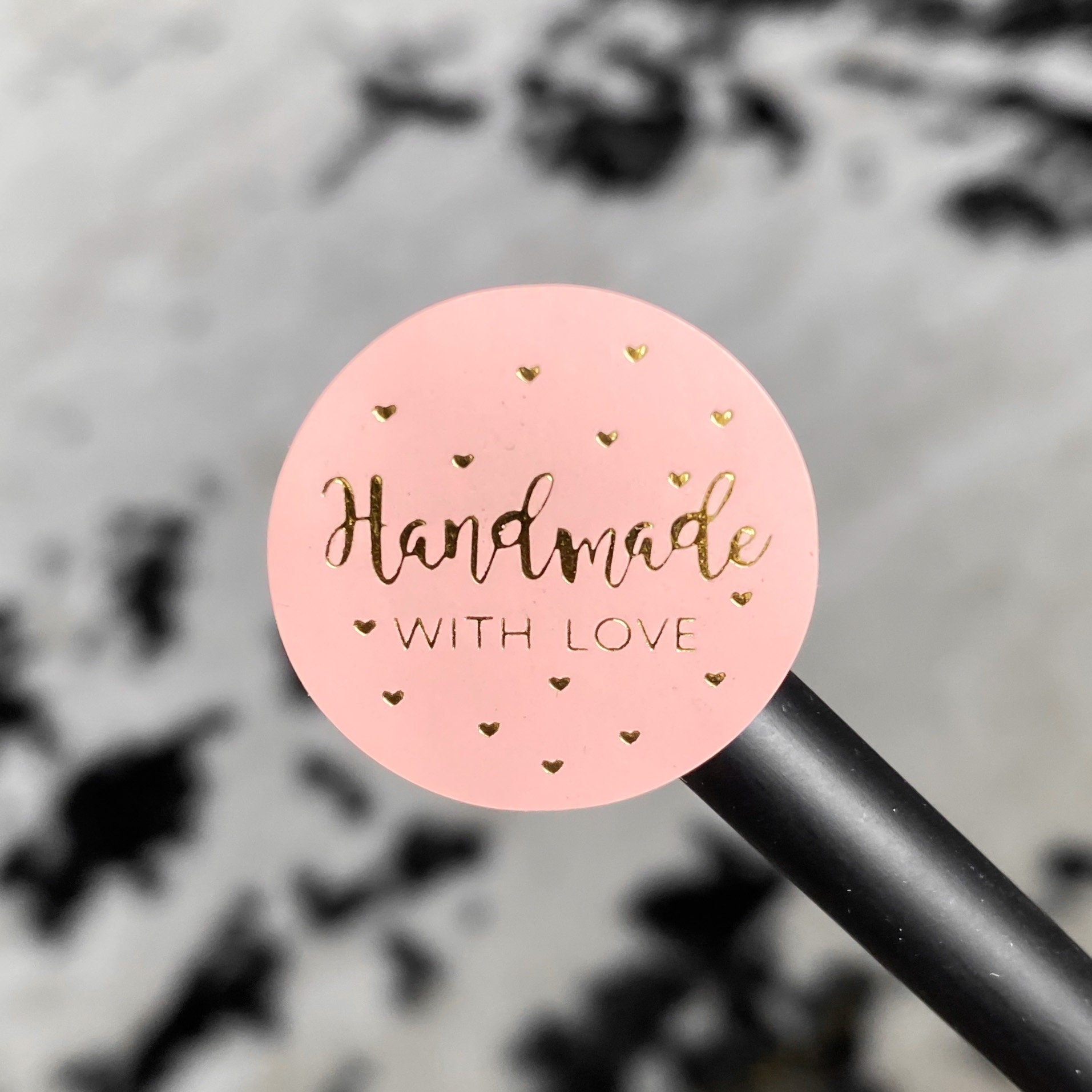 Handmade With Love Stickers Brown Kraft Handmade Stickers | Etsy