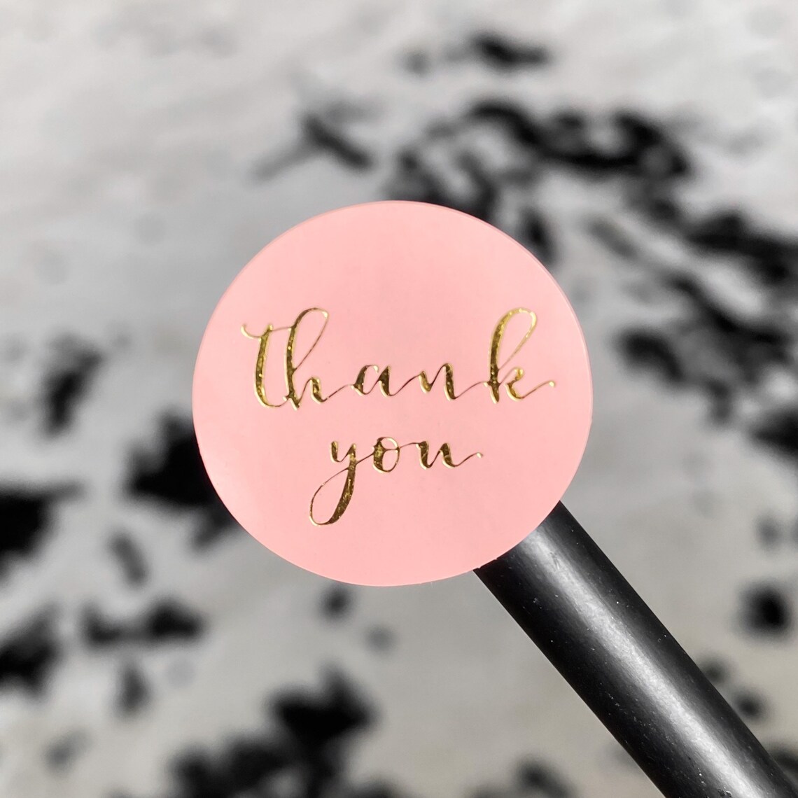 Thank You Stickers, Kraft Thank You Stickers, Gold Metallic Shipping ...