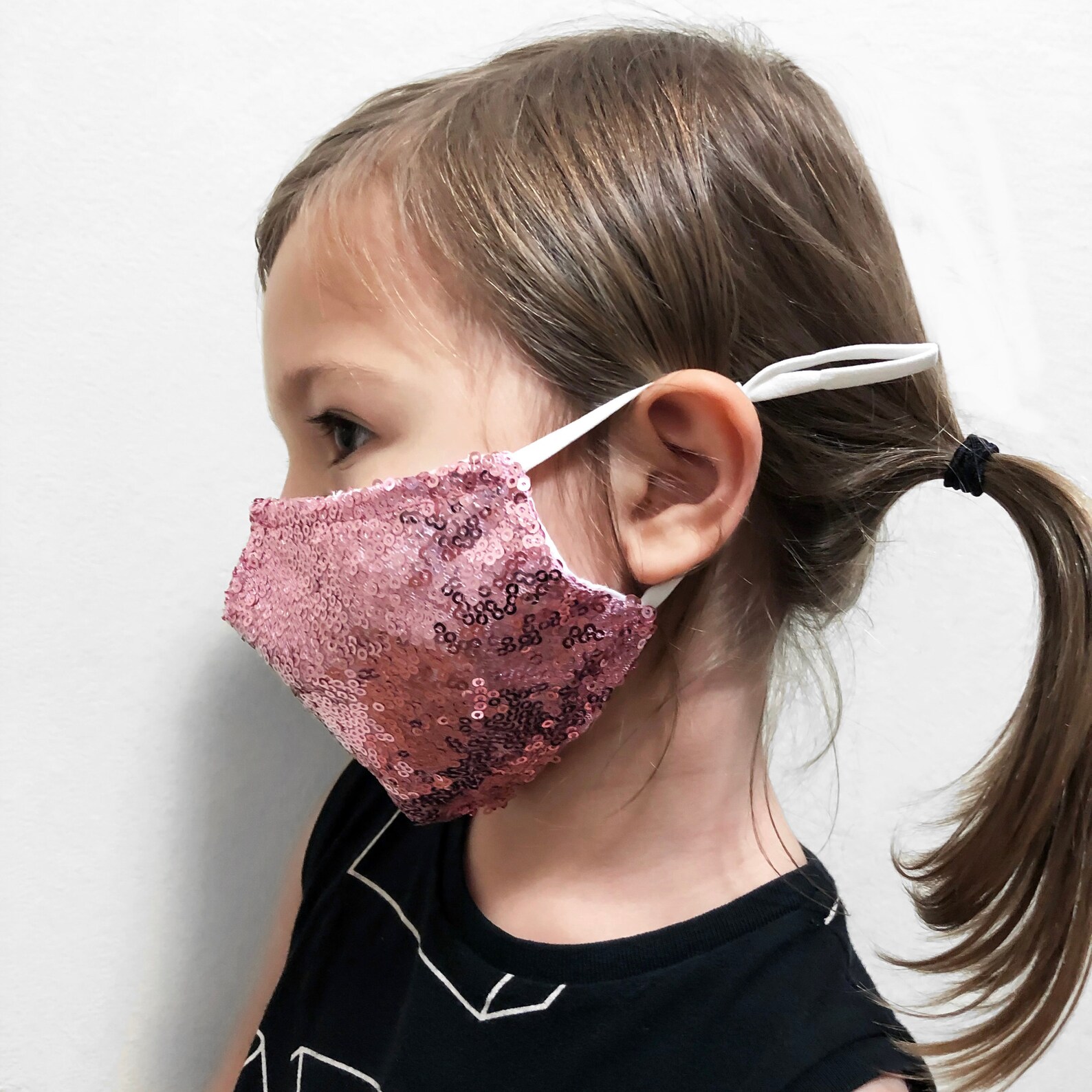 Kids Sequin Face Mask Pink Sequin Mask Silver Sparkly Bling | Etsy