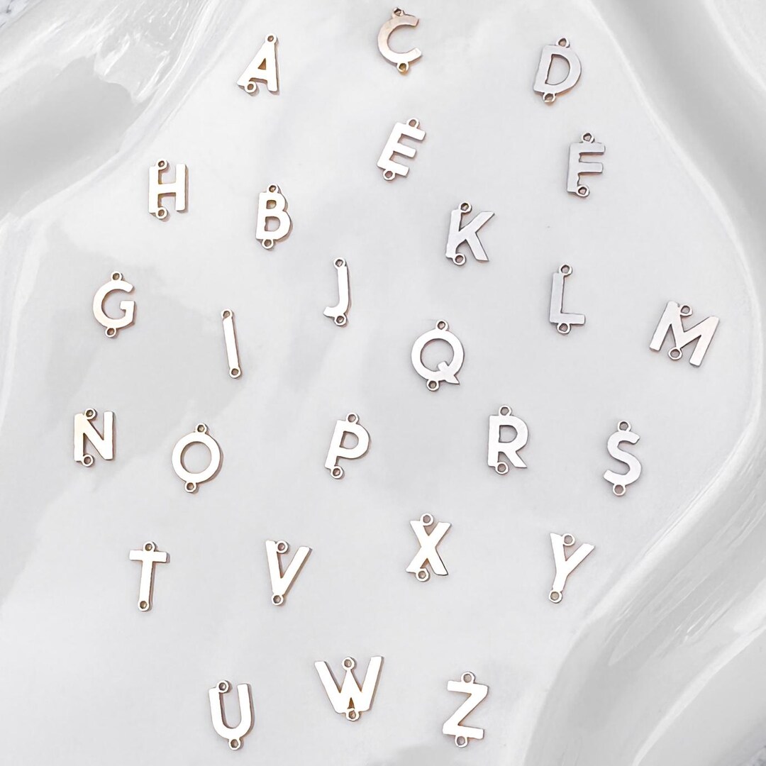 Letter Connector, 14k Gold Filled & Sterling Silver, Vertical Initial ...