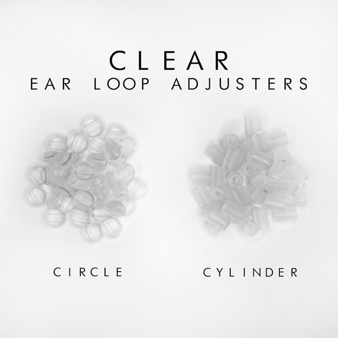 Ear Loop Adjusters, Clear Silicone Ear Loop Stopper for Face Masks ...