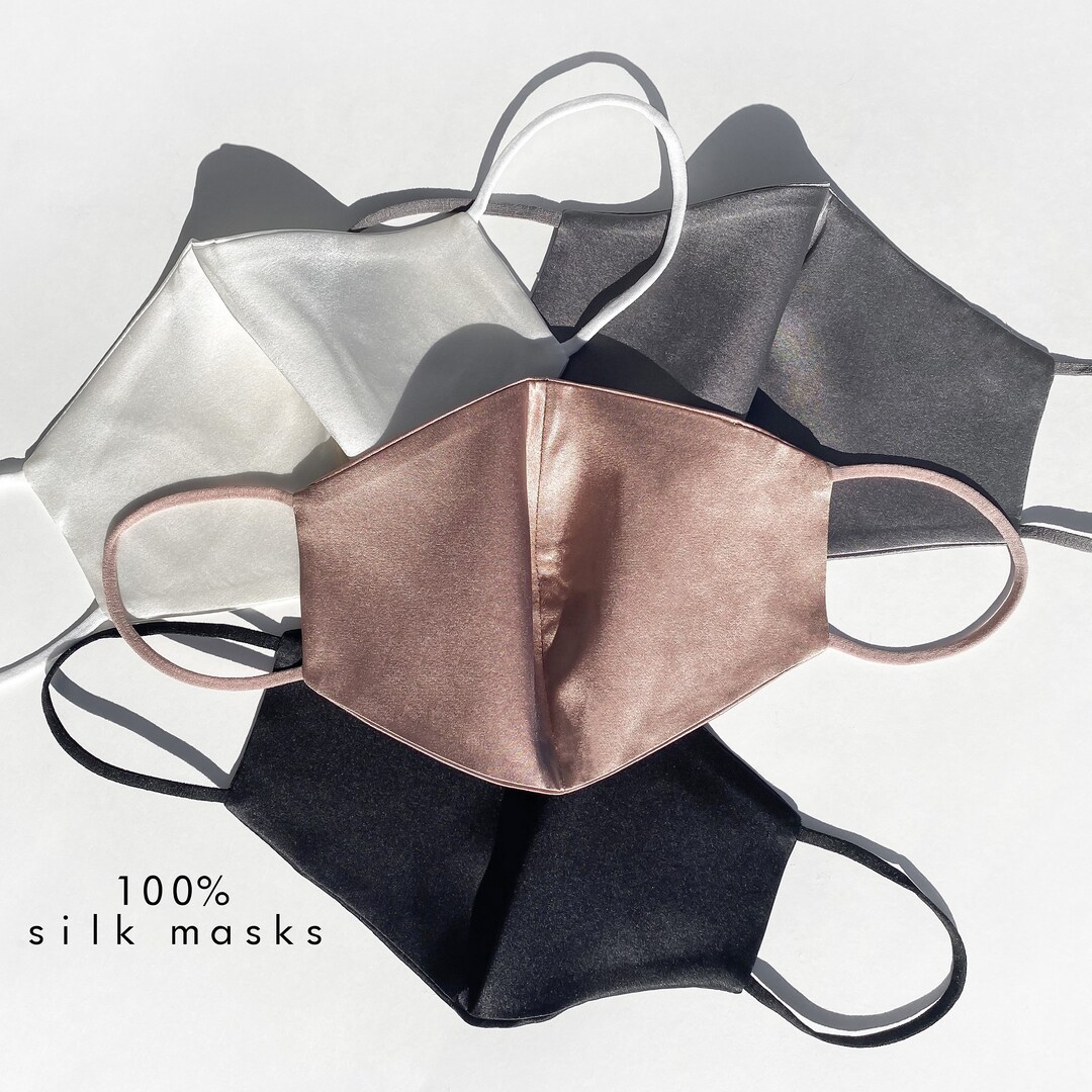 Silk Face Mask, 100% Grade A Silk, Soft Breathable Mask, Washable ...