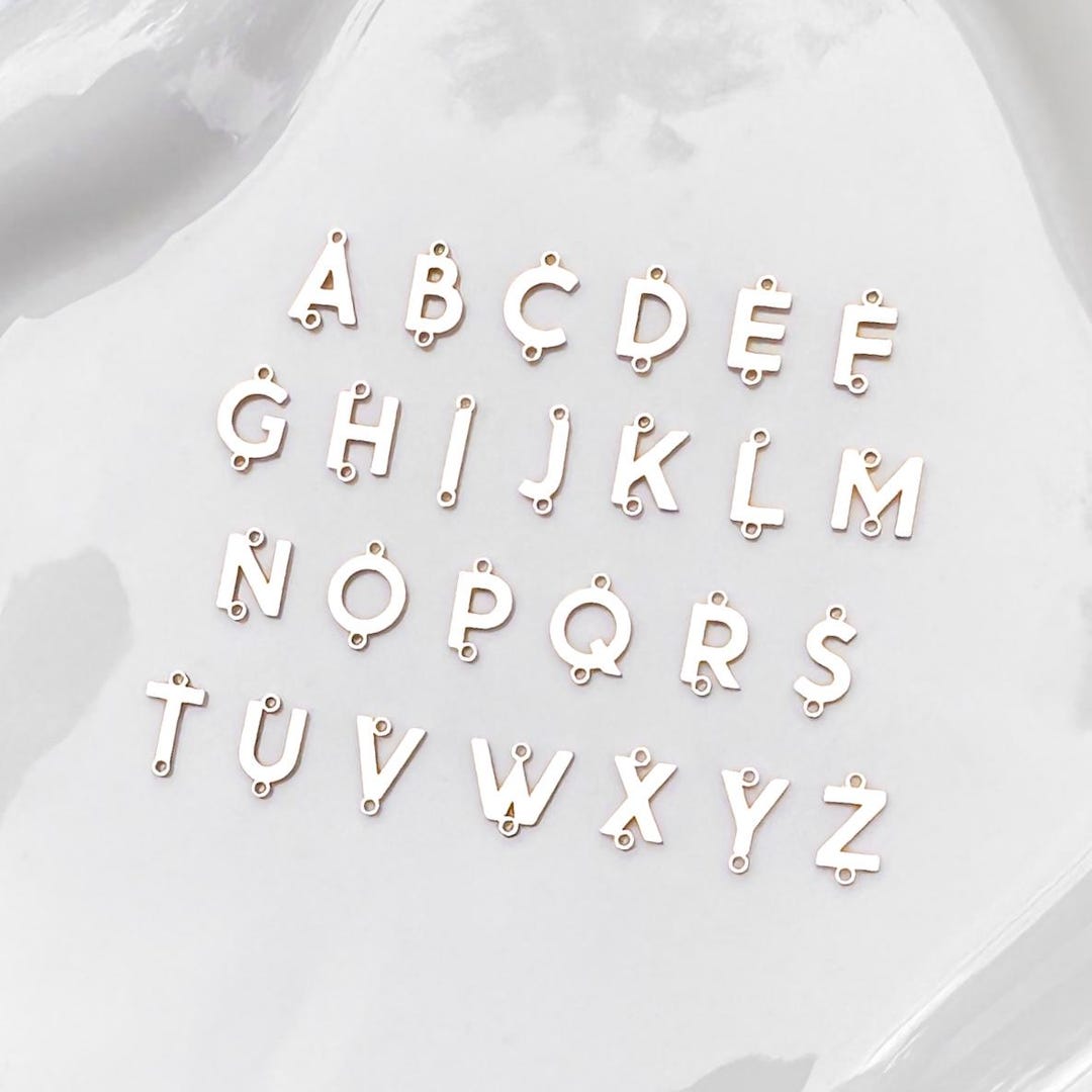 Letter Connector, 14k Gold Filled & Sterling Silver, Vertical Initial ...