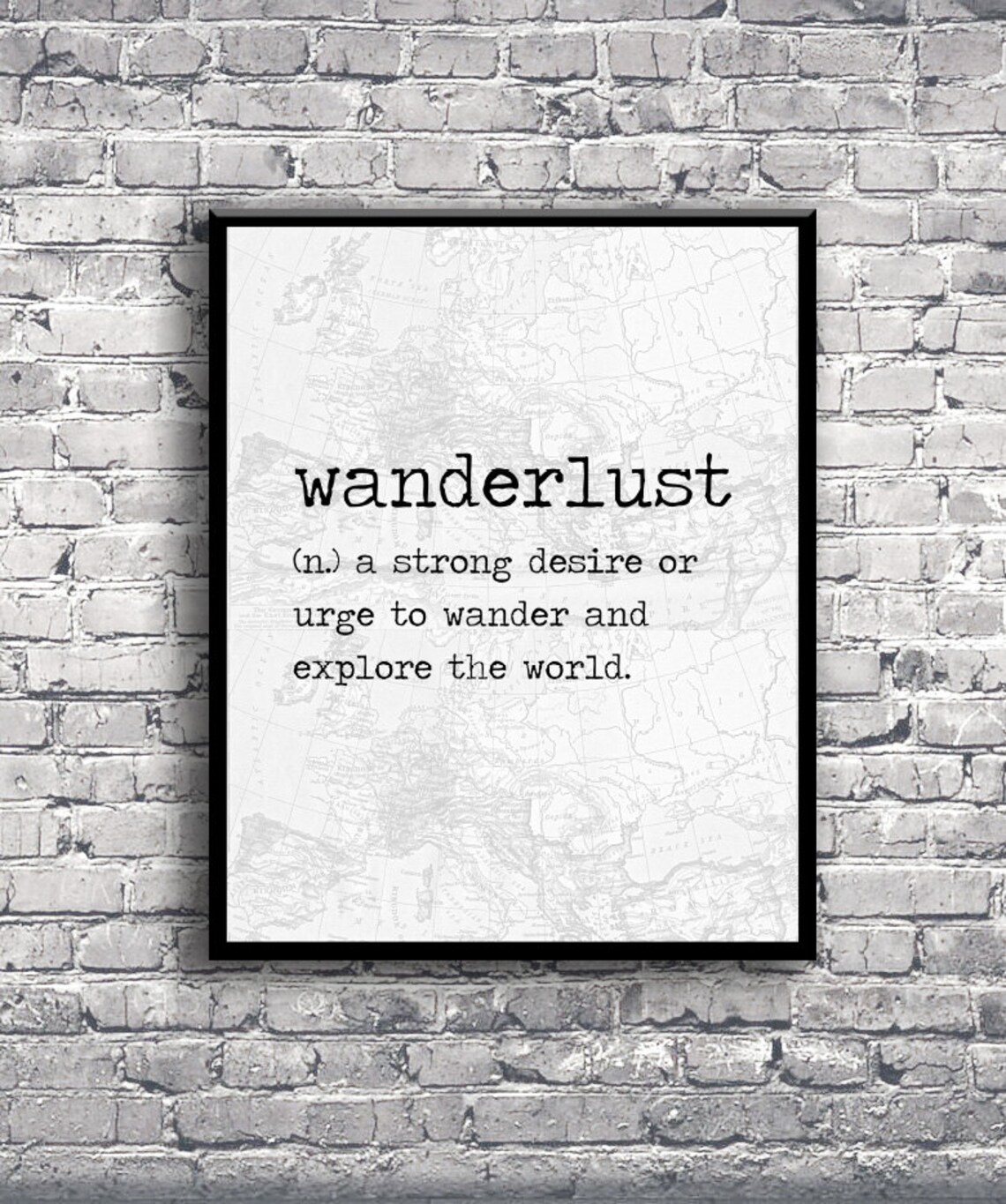 Wanderlust Definition Map Instant Download Digital Print | Etsy