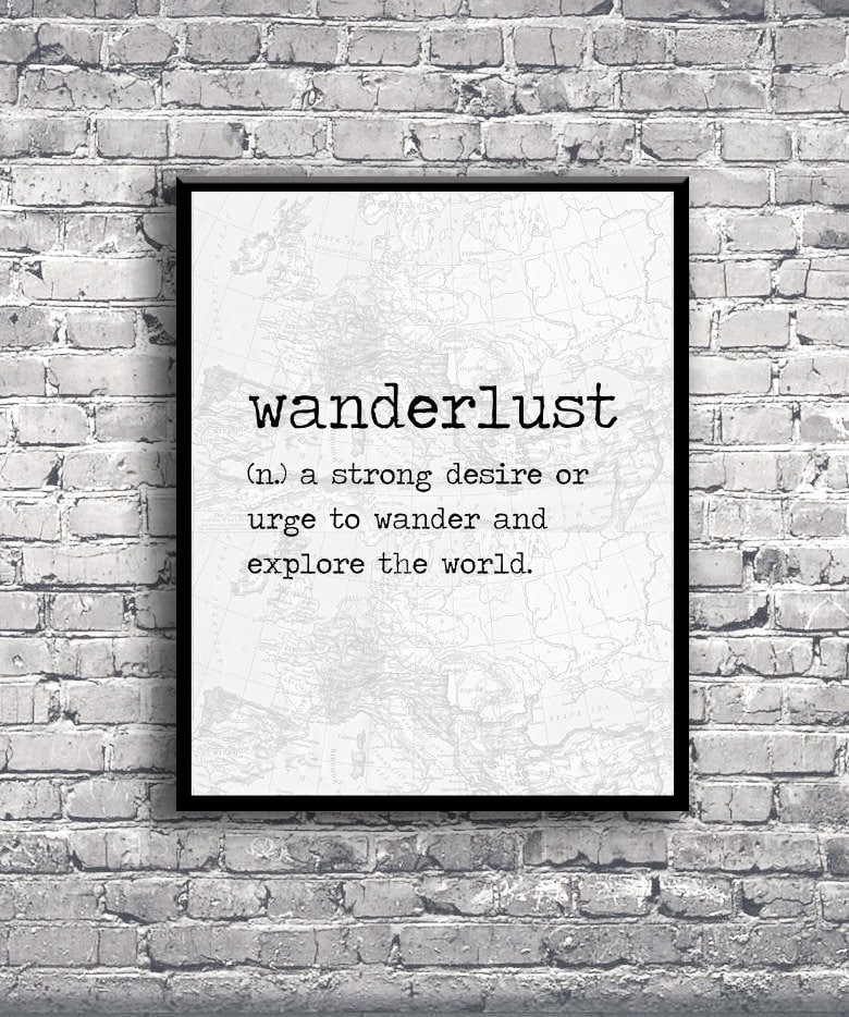 Wanderlust Definition Map Instant Download Digital Print | Etsy