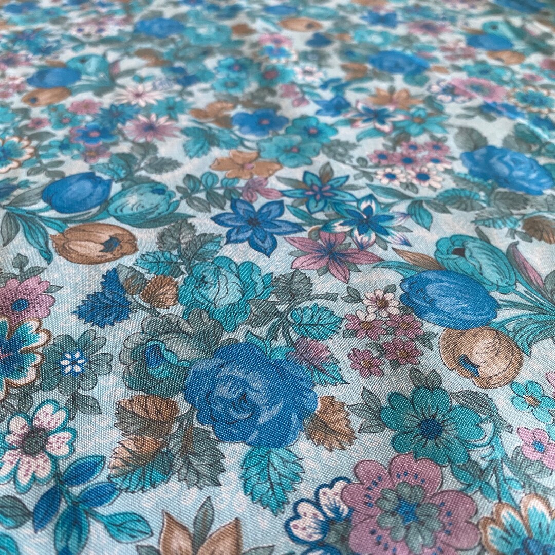 Blue Floral Cranston Print Works Fabric - Etsy
