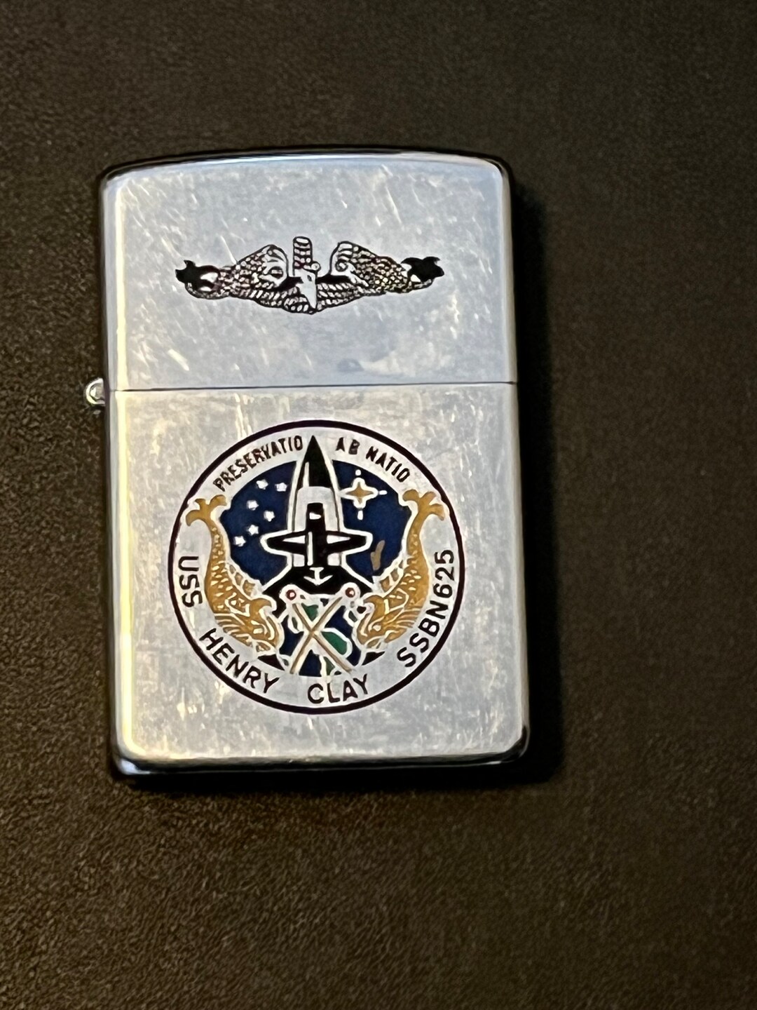 USS Henry Clay Submarine SSBN 625 Zippo Full Size Lighter - Used 1987 ...