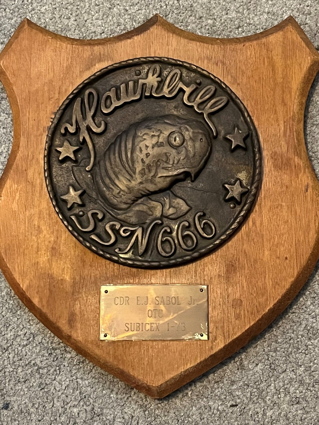 USS Hawkbill Submarine SSN 666 Brass Plaque - Etsy