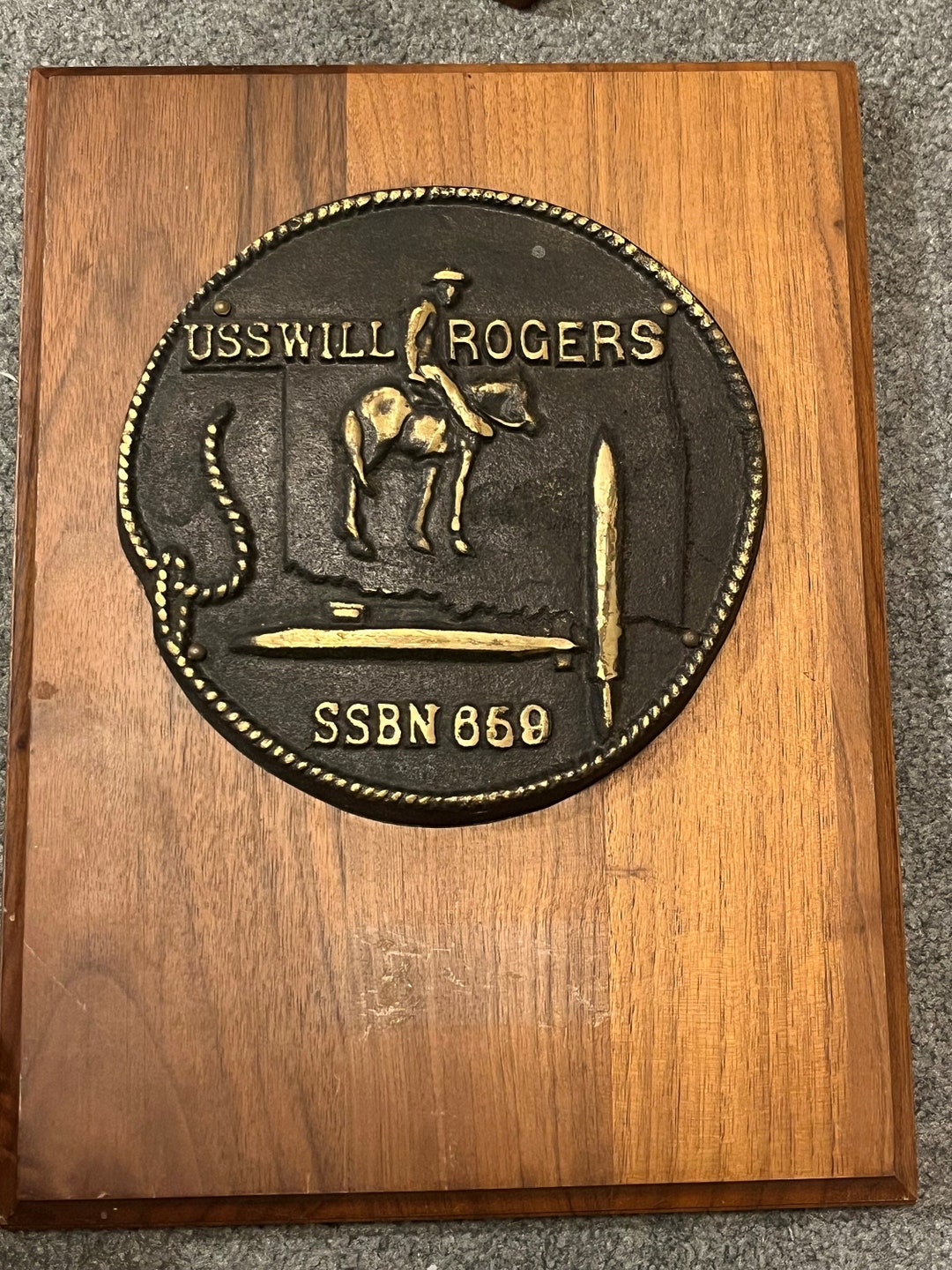 USS Will Rogers Submarine SSBN 659 Brass Plaque - Etsy