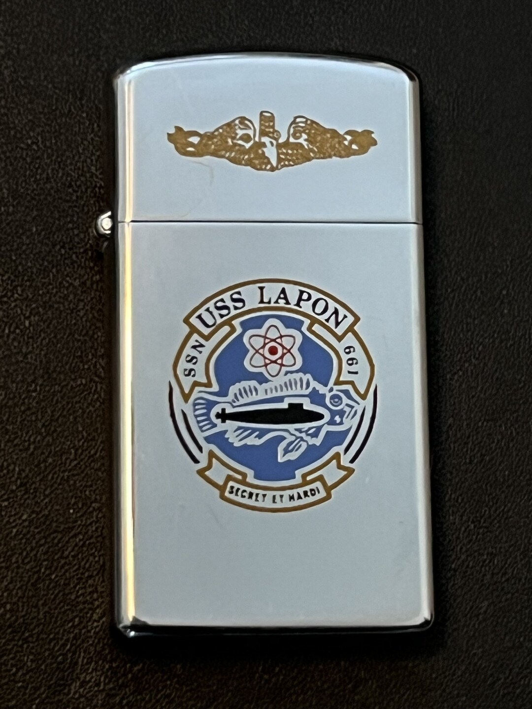 USS Lapon Submarine SSN 661 Vintage Zippo Slim Lighter - Used 1982 - Etsy